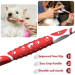 PenVinoo 8 pcs Dog Toothbrush pet Toothbrush Small to Large Dogs,Cats with Soft Bristles Non Slip Dual Head Dog Toothbrush
