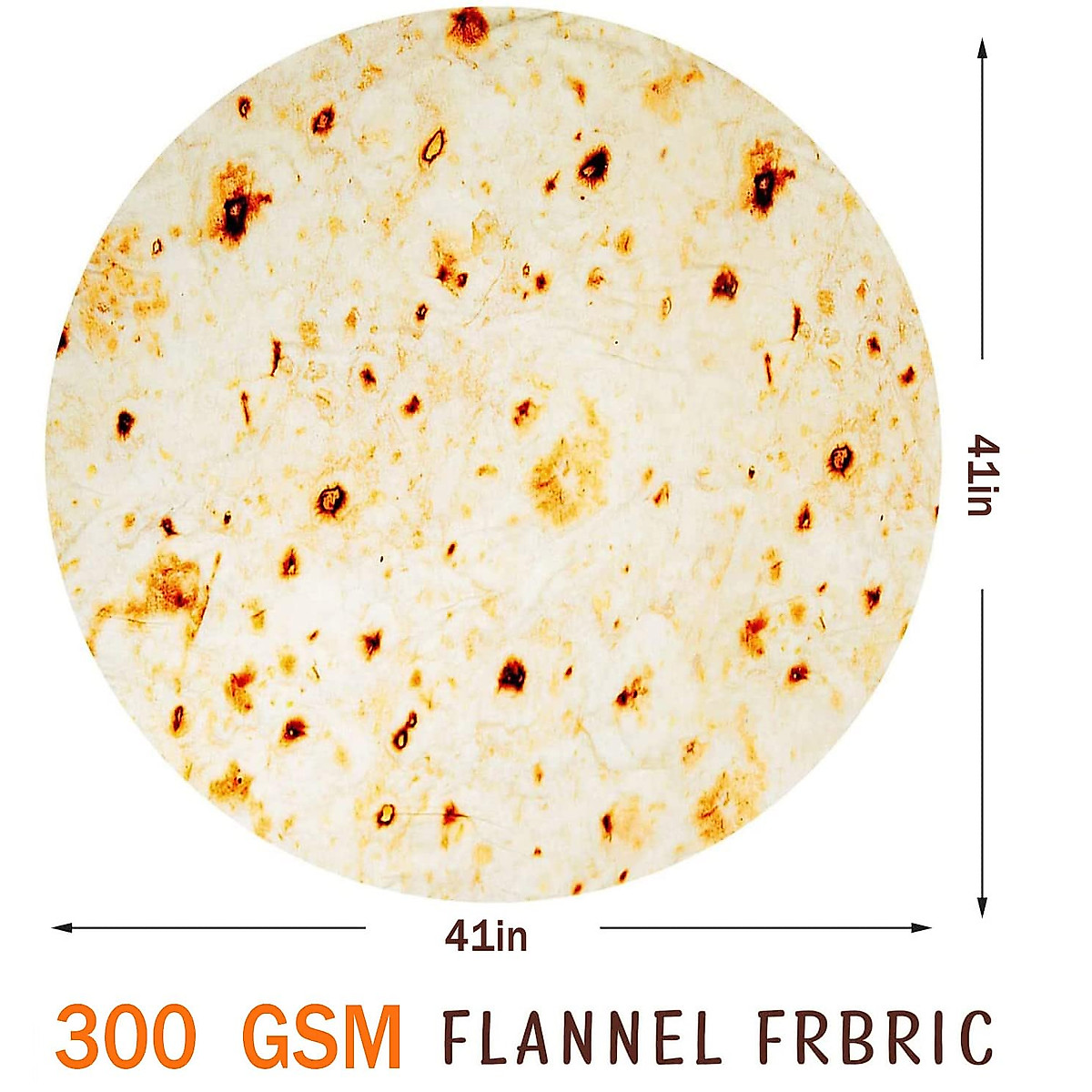 SILUI Tortilla Burrito Blanket White Elephant Gifts for Adults Useful Baby Stuff Funny Novelty Food Throw Newborn Toddler Swaddle Blankets 300 GSM Soft Flannel Taco Wrap Blanket(41 Inches)