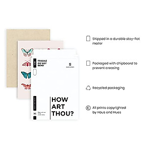 HAUS AND HUES Vintage Butterfly Posters & Butterfly Prints - Butterfly Poster Vintage Butterfly Art Wall Decor & Butterfly Art Prints Monarch Butterfly Wall Art & Butterflies Print UNFRAMED (12"x16")