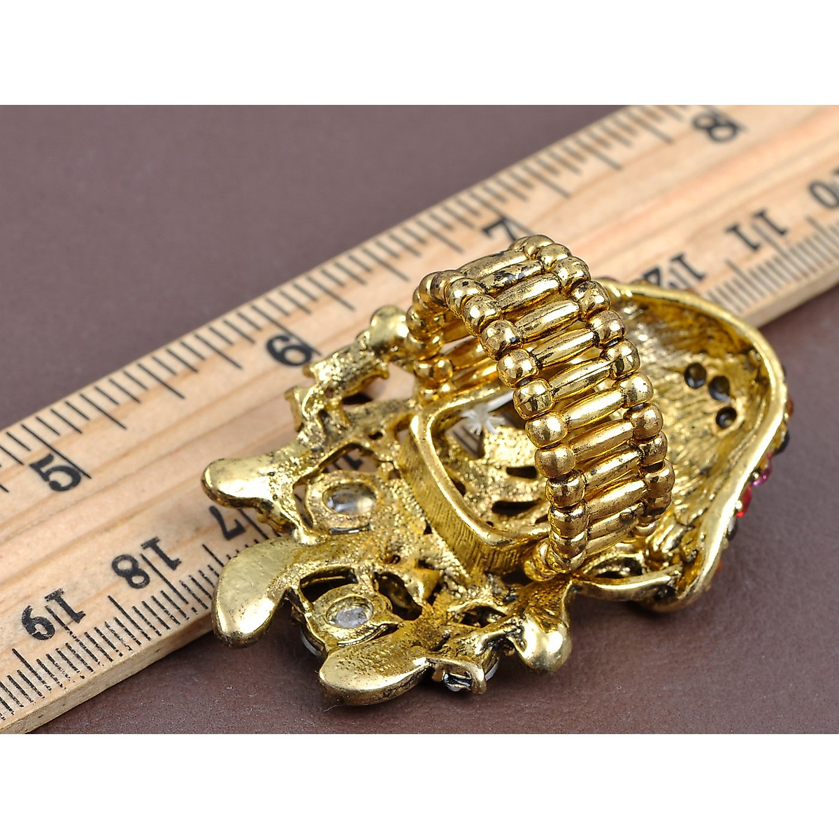 Alilang Rainbow Colorful Crystal Rhinestone Jellyfish Poison Tentacles Bejeweled Rings