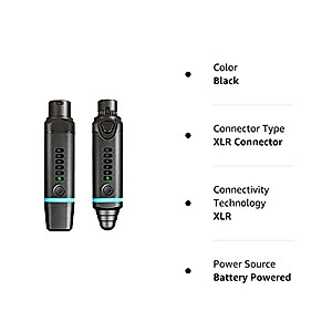 NUX B-3 Plus Wireless Microphone System for XLR dynamic microphone, Snap-On Camera/Cellphone/PA/Mixer/Amp/Audio Interface