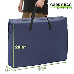 Magshion Ultralight Folding Tent Camping Cot Bed with Pillow Portable Design Comfort Small Collapsing Sleeping Bed Outdoor Traveling Picnic for Adults, Navy