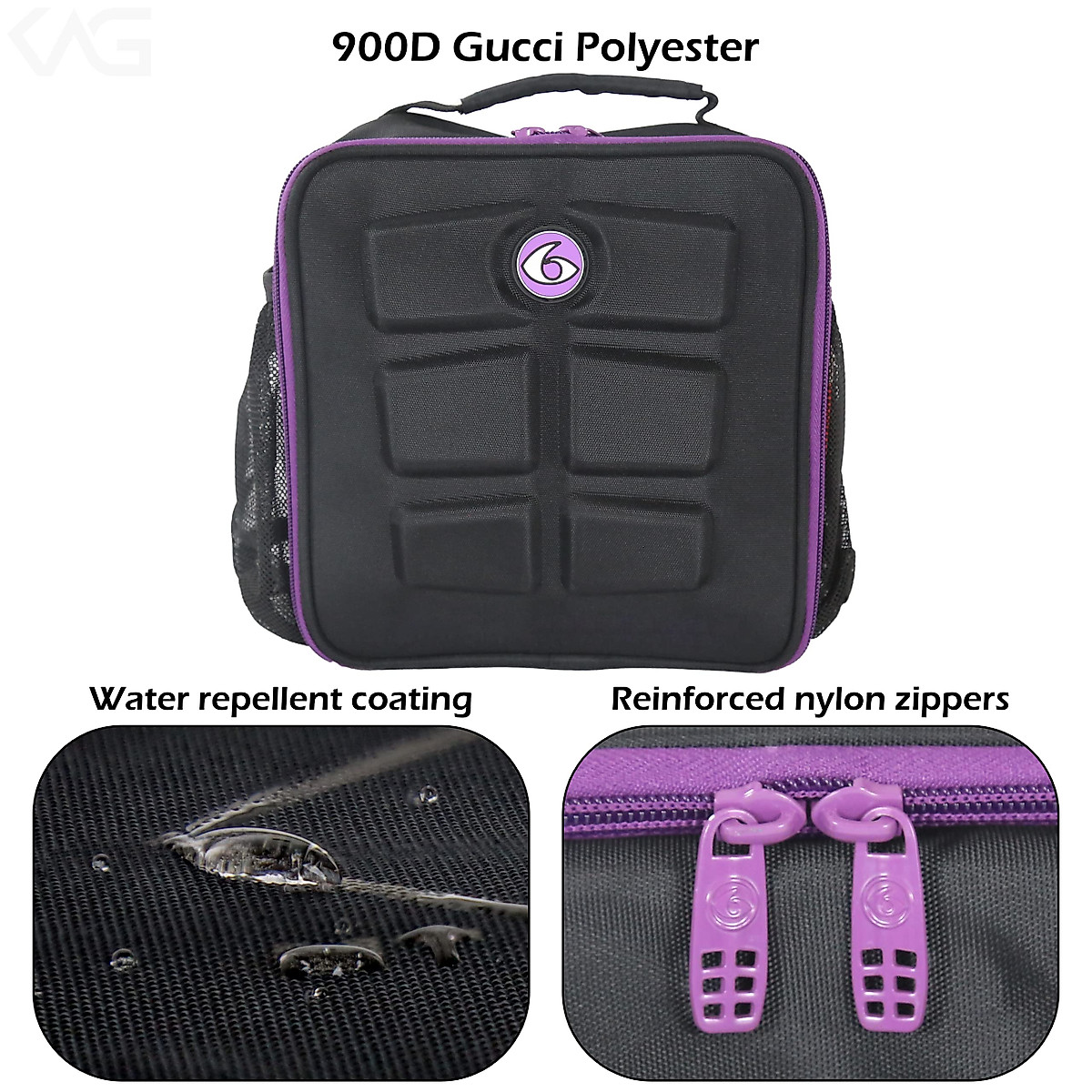 Innovator Cube 20oz Model, Meal Prep Lunch Bag with 3 BPA-Free, Reusable, Microwavable, Freezer Safe, Portion-Controlled Containers, Lunch Box with Storage Pockets