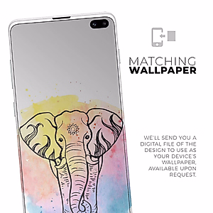 DesignSkinz Sacred Elephant Watercolor Protective Vinyl Decal Wrap Skin Cover Compatible with The Samsung Galaxy S20 (Screen Trim & Back Glass Skin)