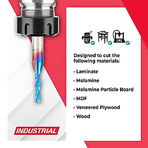 Amana Tool Solid Carbide Spektra Extreme Tool Life Spiral Plunge Router Bit Down-Cut, 46200-K-2, 1/8 Dia x 1/2 CH x 1/4 SHK 2 Inch L 2 Pack