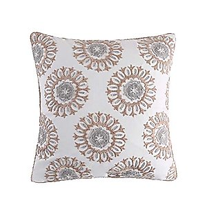 Levtex Home - Nacala - Decorative Pillow (18X18in.) - Mini Medallions - Taupe, Grey and White