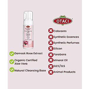 OTACI Rose Passion Facial Cleansing Foam, Face Cleanser Wash Foam Skin Facial Water Rose Foaming Natural