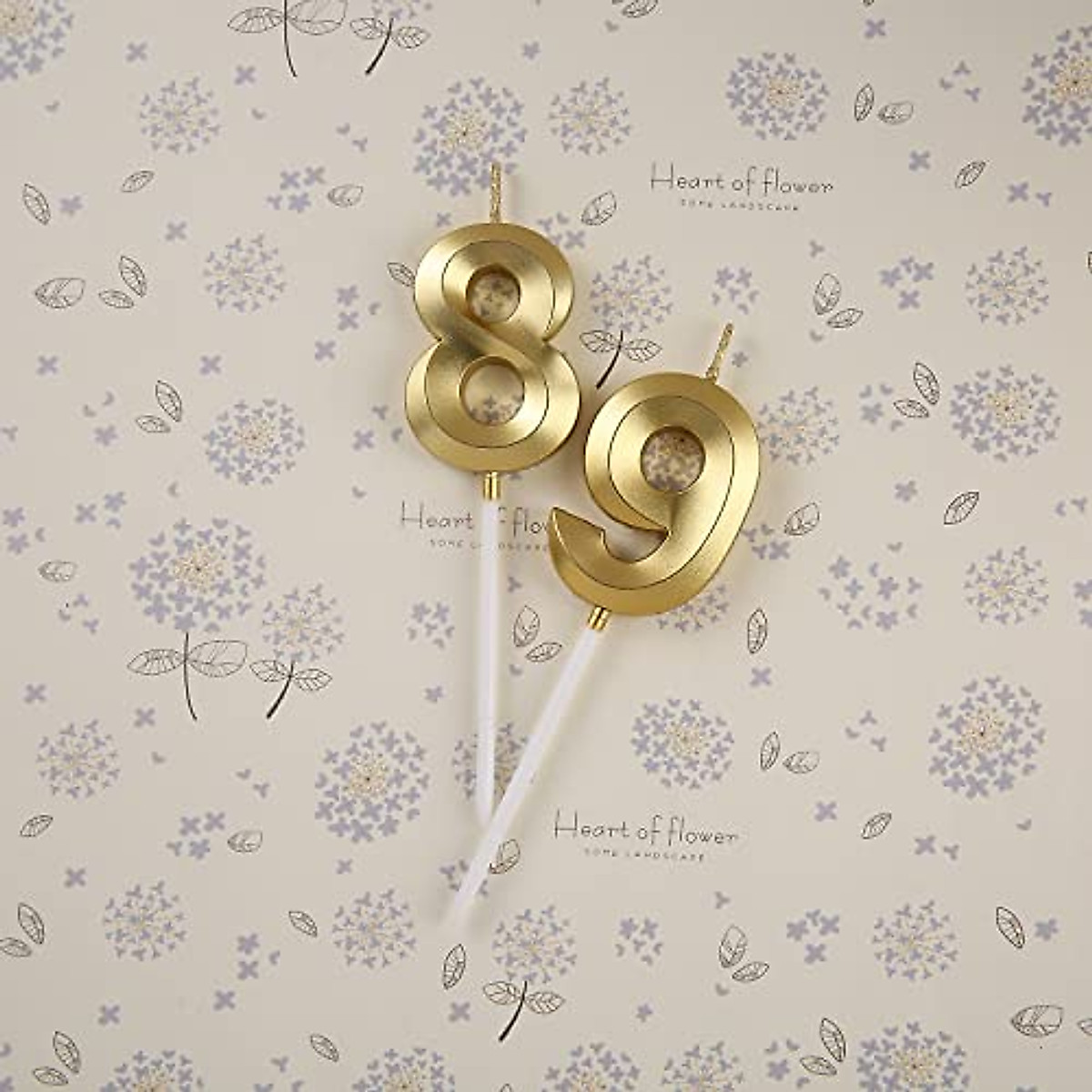 Gold 89th & 98th Birthday Candles,Gold Number 89 98 Cake Topper for Birthday Decorations Party Decoration