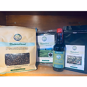 Natureland Wild Kopi Luwak Coffee Whole Beans, Freshly Made Wild Civet Arabica Coffee Bean, Dark Roast Kopi Luwak Coffee Gifts, Produce in best regions of Vietnam, 4oz /113 grams, Civet Coffee, Luxury Cat Poop Coffee.