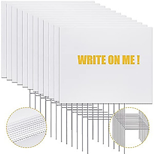 Patelai 12 Pieces 18 x 24 Inches Corrugated Plastic Sheets Sign Blanks 3/16 Thick Corrugated Plastic for Lawn Sign Real Estate Garage Sale Signs Double Sided Outdoor Sign(White)