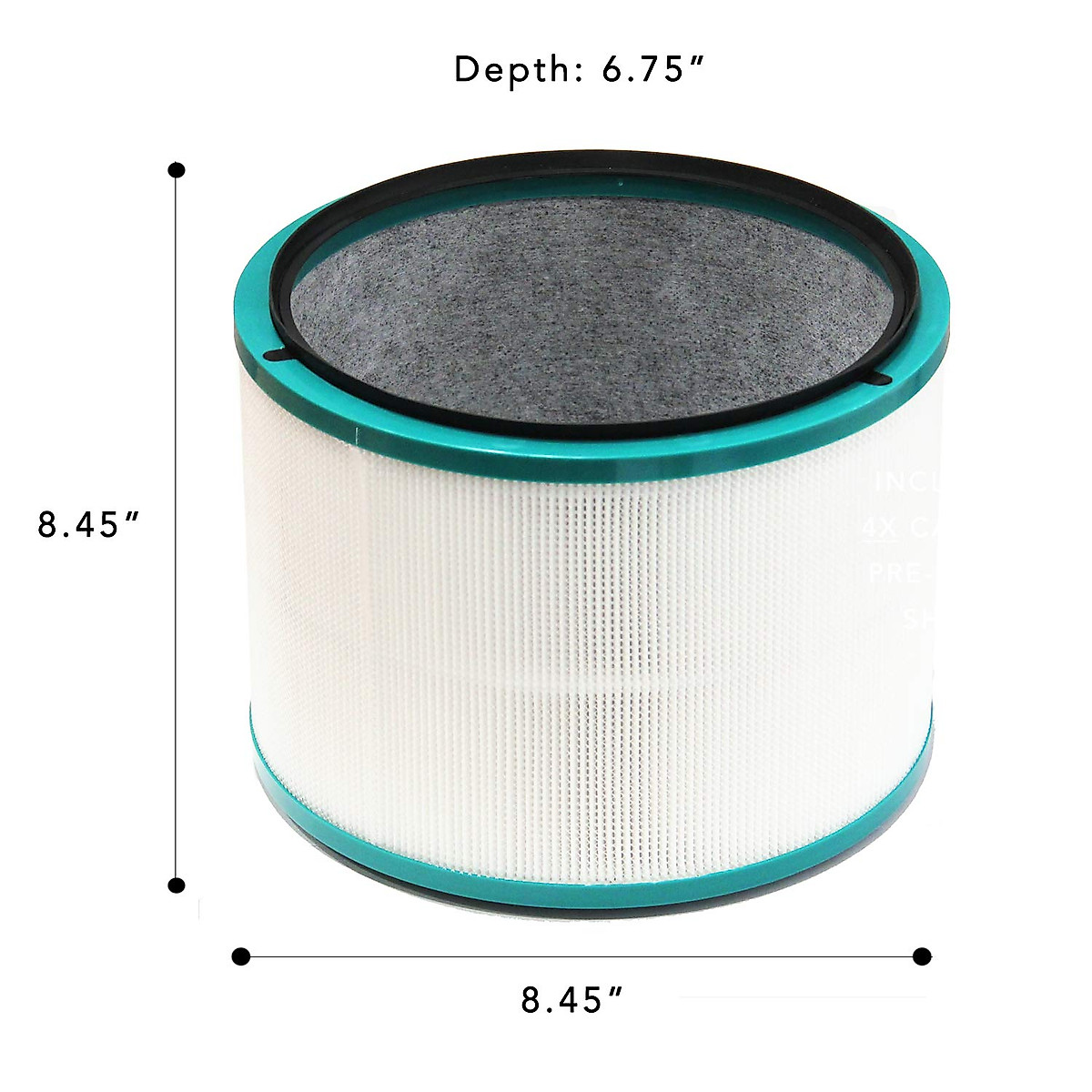 MaximalPower Replacement HEPA Filter for Dyson HP1 HP02 DP01 Pure Hot + Cool Link and Dyson Pure Cool Link Desk Air Purifiers (2 Pack Filter & Small Brush)