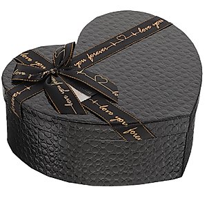 SHINEOFI Heart Shape Boxes: Decorative Nesting Box, Valentines Day Cardboard Box, Present Boxes, Empty Florist Packing Box for Wedding Proposal Black