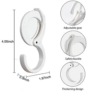 8-Pack Adjustable S Shaped Clip Hook,Cross Bar Hook, Windproof Hook,Table Edge Hooks Hanger for Home Office Workshop Exhibition (Black)