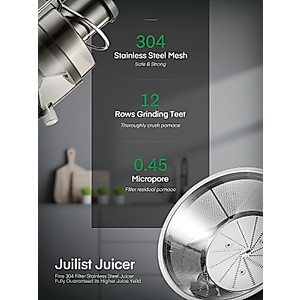 Juicer Machines, 600W Centrifugal Juicer Extractor with Wide Mouth 3” Feed Chute, 1200W Peak Power for Hard & Soft Fruit Vegetable, Easy to Clean, Stainless Steel, Silver