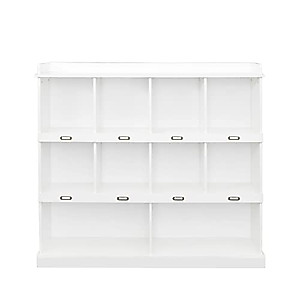 Ucloveria Bookcase,10-Shelf Bookshelf 3 Tier Mid-Century Modern Bookcase,Wood Bookshelves Storage Organizer with ID Label,Freestanding Open Book Shelves,for Bedroom,Living Room,Office,White