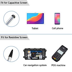 Capacitive and Resistive Stylus Pen, Rubber Nib & Hard Tip 2 in 1 Series, Fine Point Stylus Tip,High Sensitivity Precision,Universal for Samsung Galaxy and Other Android Touch Screen(3 Pieces)