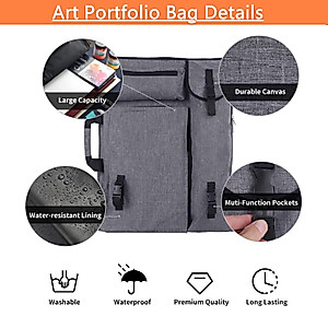 huyear Art Portfolio Case 18 x 24,Art Portfolio Bags for Supplies Artwork/Poster Board/Project/Drawing Case Large Art Portfolio/Display Screen Carrying and Traveling