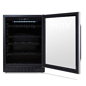 NewAir Stone Brewing 180 Can FlipShelf Beverage and Beer Refrigerator, 24” Built-In or Freestanding Wine Cooler with Reversible Shelves, Perfect for Bar, Gamer Room, or Office