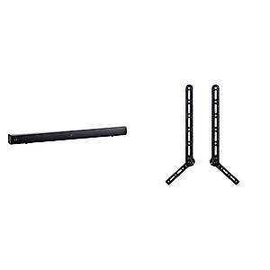 Monoprice SB-100 2.1-ch Soundbar - Black & Universal Soundbar Bracket with Adjustable Arms, Fits Displays 23in to 65in, Soundbars Up to 33lbs, Black, 139489