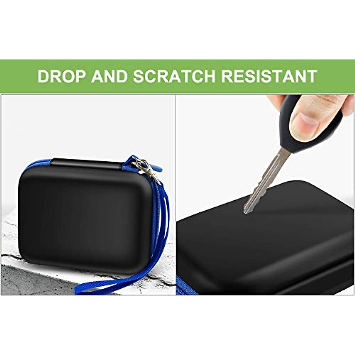 ALKOO Universal Hard Case for Handheld Game Consoles, Retro Mini Game Player Box for Charging Cable, Earpods, Batteries and Accessories (Blue)