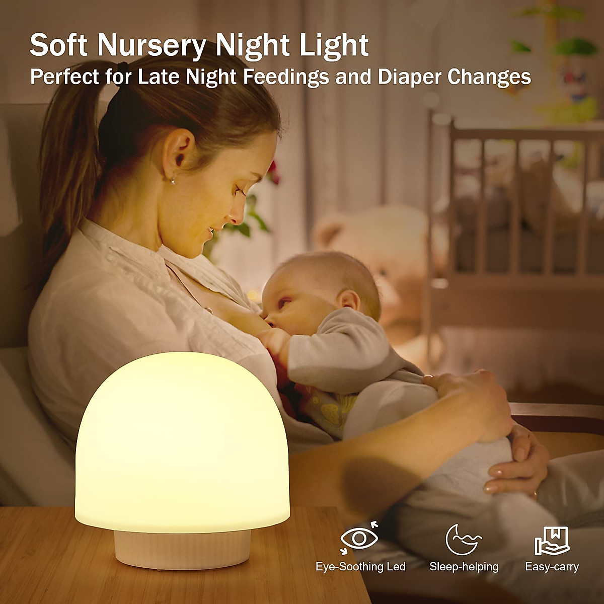 Night Light for Kids LED Night Light Lamp Portable Nightlights for Kids Room with Remote Control Rechargeable Kids Night Lights for Bedroom Camping Lights, Bedside Lamps for Nursery Girls Boys Gift