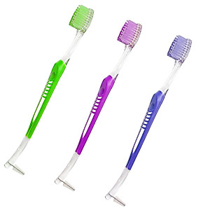Orthodontic Toothbrush Double Ended Ortho Toothbrush V-Trim Brush and Interspace Brush for Ortho Brace Teeth Cleaning, 5 Pcs