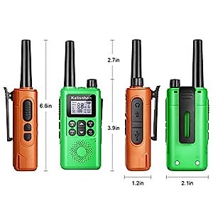 Kalisnhon Walkie Talkies Long Range with Call Alert NOAA Dual Watch Flashlight LCD Display VOX 22 Channels, Walkie Talkies for Adults with Charging Dock and Earpieces Li-ion Battery（2 Pack）