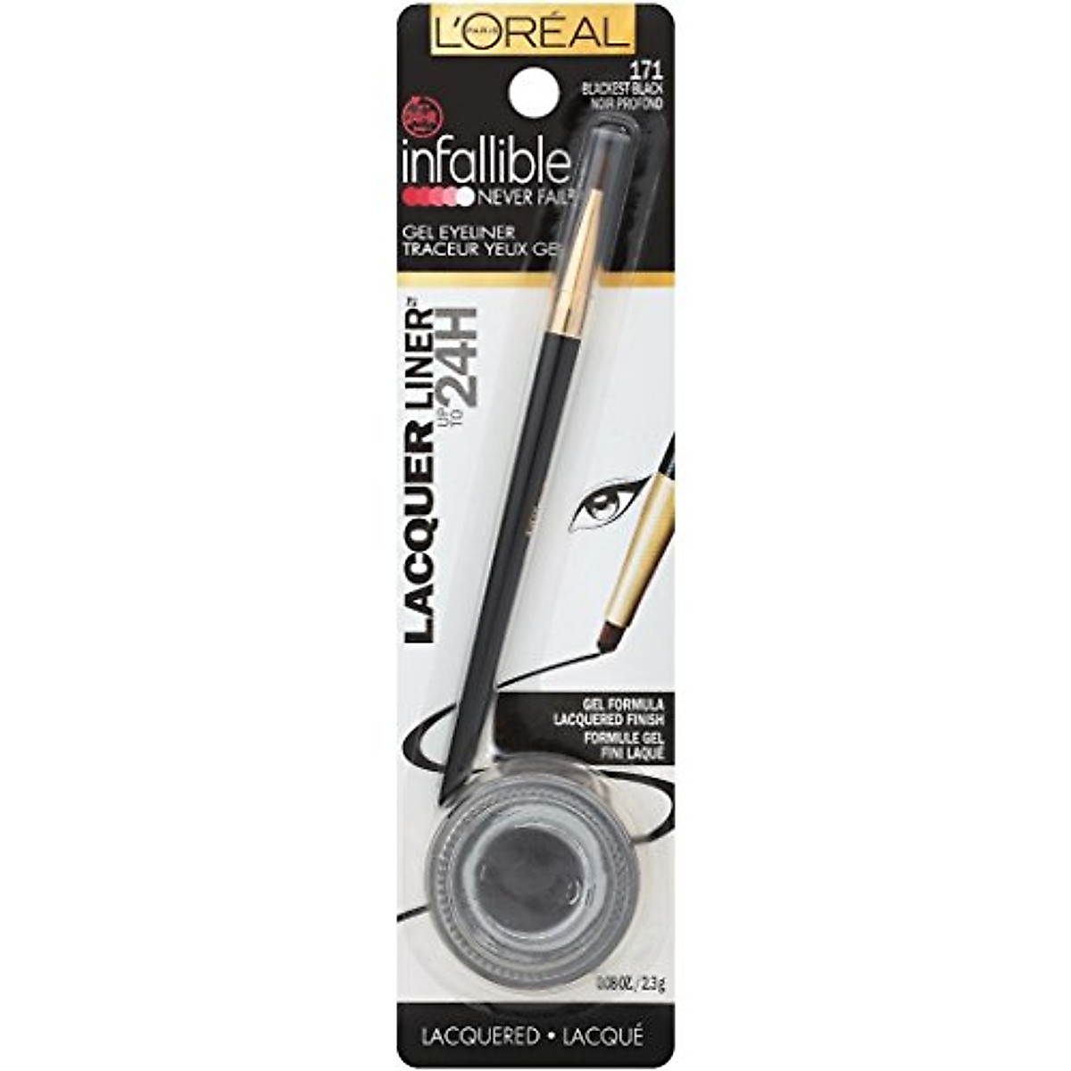 L’Oréal Paris Infallible Lacquer Eyeliner, Blackest Black (Packaging May Vary)