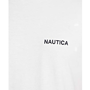 Nautica Men's Short Sleeve Crew Neck T-Shirt, Bright White Solid, Large