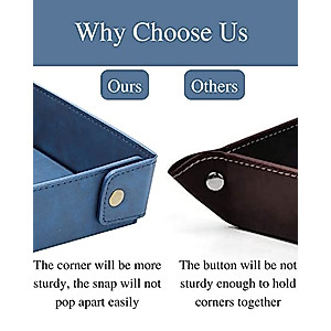 CASIRENA Faux Leather Valet Tray Organizer for Men - Catch-All Tray for Entryway Table Key, Wallet, Watch, Coin Change, Phone, Dresser EDC Dump Jewelry, Bedside Nightstand Desk-top Catchall Tray