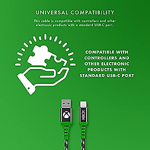 Numskull Official Xbox Series X USB Type-C Nylon Braided Charging Cable 4m - Fast Charging Play and Charge Lead - Compatible with Nintendo Switch, Xbox Series S, PS5, (NS2406)