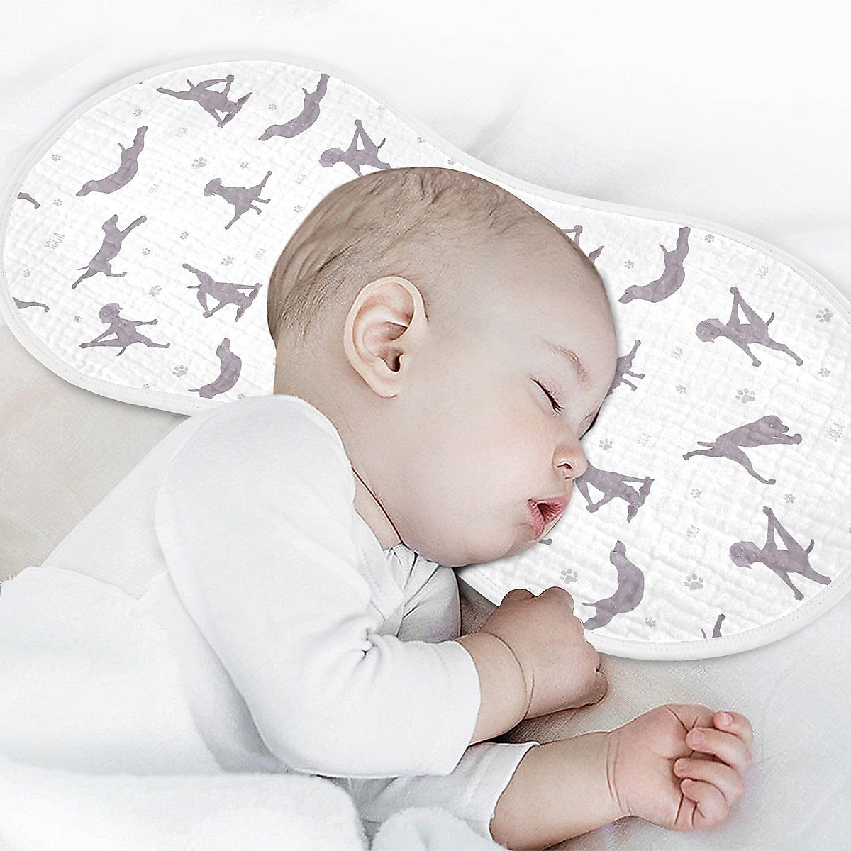 YYZZH Yoga Weimaraner Dog Pattern Muslin Burp Cloths for Baby 2 Pack Soft 100% Cotton Baby Washcloths Bibs for Boy Girl