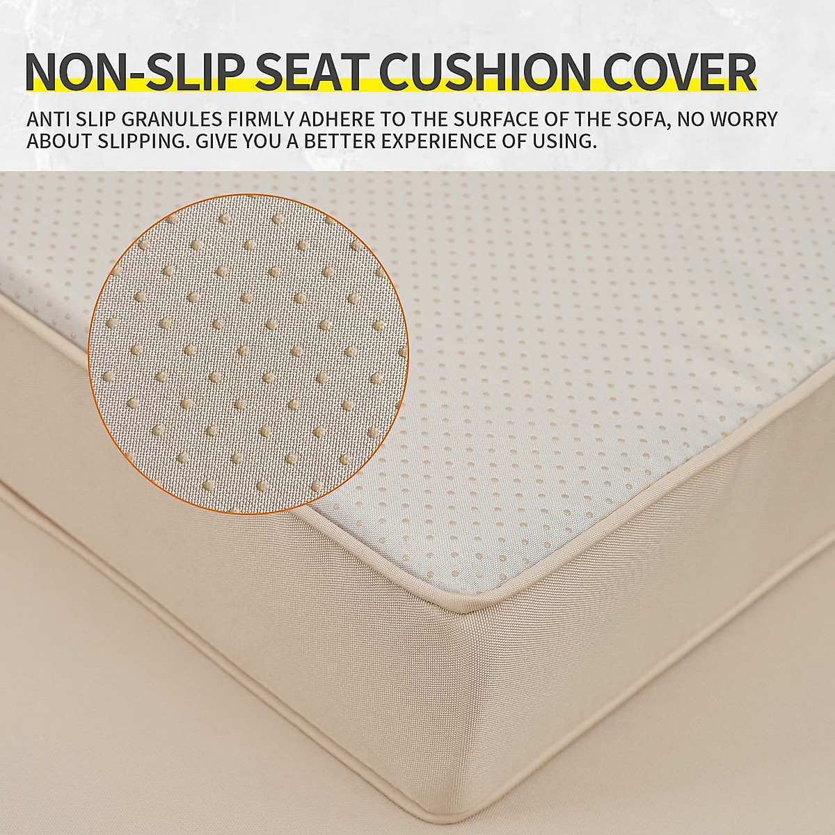 Lviden 7 Pieces Outdoor PE Wicker Furniture Set Patio Rattan Sectional Conversation Sofa Set with Khaki Cushions and Glass Top Table