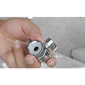 Polished Chrome Brass Sink Valve Diverter Faucet Splitter for Kitchen,Handheld Showerhead or Bathroom Sink Faucet Replacement Part Faucet to Hose Adapter Splitter Part M22 X M24