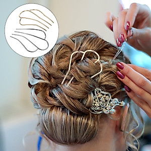 BESTOYARD 2pcs U Shaped Hair Fork Side Fork Style Hairpin 4 Prong Hair Updo Bun Hairpin Sticks Alloy Hair Clips Grips Hair Styling Accessories for Women Girls