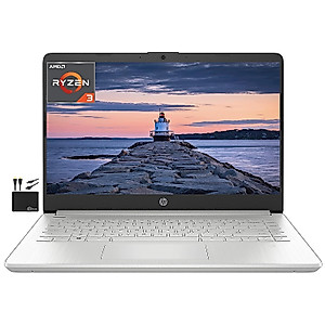 HP 2022 Newest 14'' HD Laptop Computer, AMD Ryzen 3 3250U (Upto 3.5GHz, Beat i5-7200U), 8GB RAM, 256GB SSD, HD Webcam, WiFi, Bluetooth, HDMI, USB-A&C, 10+ Hours Battery, Win 11+Marxsolcables