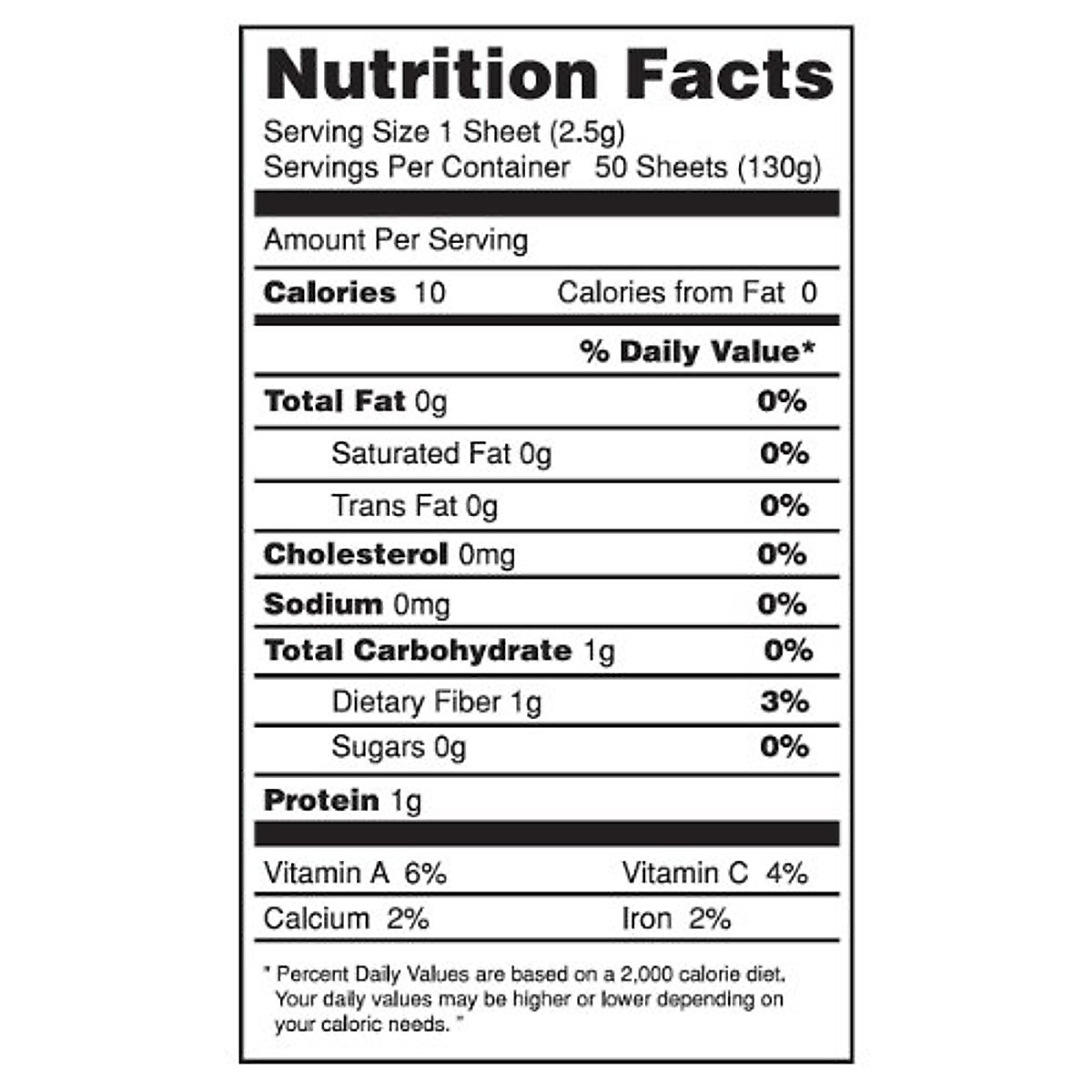 ONE ORGANIC Sushi Nori Premium Roasted Organic Seaweed (50 Full Sheets)