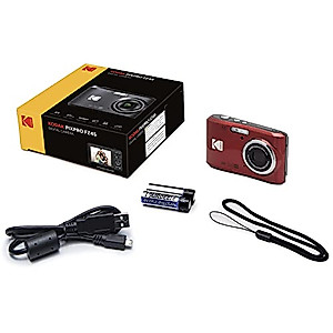 Kodak FZ45RD PIXPRO FZ45 16MP Digital Camera, Red Bundle with Lexar 32GB High-Performance 800x UHS-I SDHC Memory Card + Deco Photo Point and Shoot Field Bag Camera Case