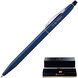 Dayspring Pens Cross Pen | Personalized Cross Click Ballpoint Pen - Midnight Blue. Custom Name Engraved. AT0622-121. Comes in Cross Gift Case. | Engraving