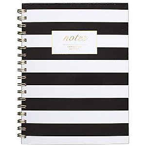 Cambridge Business Notebook, Hardcover, 80 Sheets, 9-1/2 x 7 Inches, Fashion, Black/White Stripe (59012)
