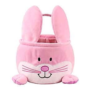 Wepop Bunny Baskets, Cute Eggs Hunting Bags Buckets Gifts for Kids Girls Boys