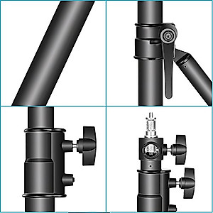 Neewer Triangle Wall Mount Arm for Photography Studio Strobe Monolight Softboxes Umbrellas Reflectors Flexible Rotation 180 Degrees Maximum Length 180 cm (Black)