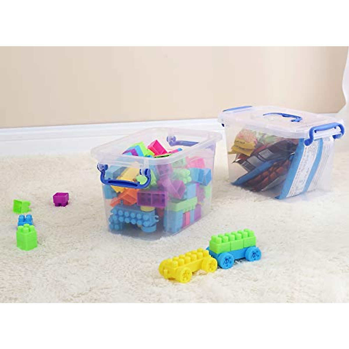 4-Liter Clear Storage Latch Box with Lids, 5 Pack Plastic Latch Bin for Home, Classroom, Garage