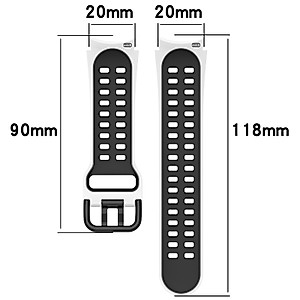 Disscool Replacement Wristbands Compatible with Samsung Galaxy Watch 6/Watch 5/Galaxy Watch 4/Galaxy Watch 3 41mm, 20mm Adjustable Soft Silicone Wrist Strap with Quick Release(Black+Grey)