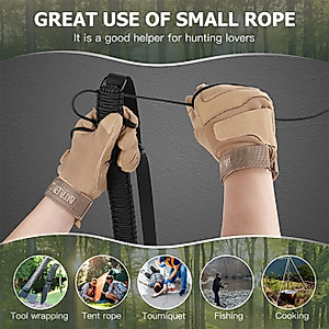 DDOUT Paracord Rifle Sling with Swivels, Two-Point Sling Quick Adjustable Length Strap for Hunting/Crossbow Sling