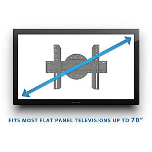 Mount-It! TV Wall Mount Landscape to Portrait Rotation, Fixed Mounting Bracket, Low-Profile for Samsung, Sony, Toshiba, Sharp, LG, Element, Westinghouse, TCL 32 to 60 Inch (Some 70") TVs, 110 lbs
