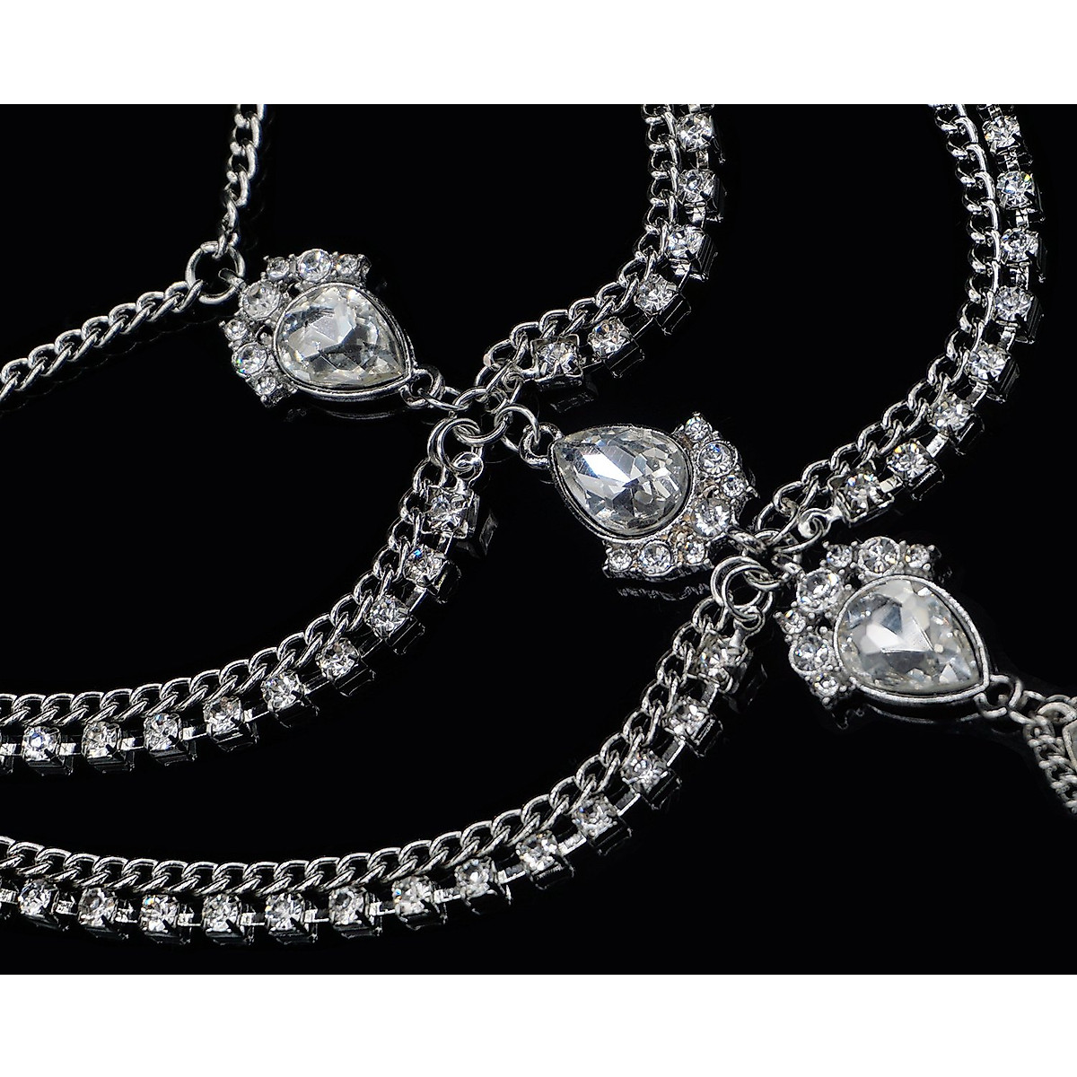 Bienvenu 2 PCS Crystal Beach Wedding Foot Jewelry Barefoot Sandals Toe Ring Boho Anklet,Style2_Golden