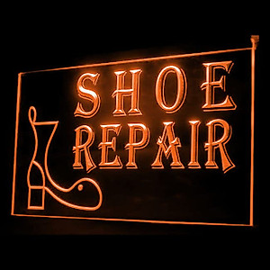 190025 OPEN Shoe Repair LADIES Leatherworking Boot Shop Store Display LED Light Neon Sign (12" X 8", Orange)