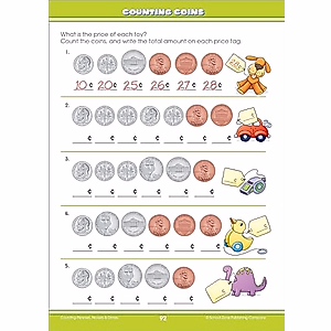 School Zone - Big Math 1-2 Workbook - 320 Pages, Ages 6 to 8, 1st Grade, 2nd Grade, Addition, Subtraction, Word Problems, Time, Money, Fractions, and More (School Zone Big Workbook Series)