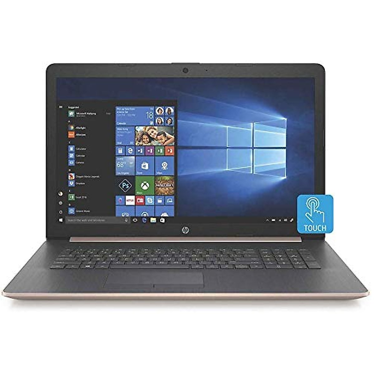 HP 17.3" HD+ Touchscreen Laptop | Intel core i5 | 16GB DDR4 Memory | 2TB HDD | DVD-RW | Card Reader | HDMI | Bluetooth | WiFi | Windows 10 Home | Rose Gold